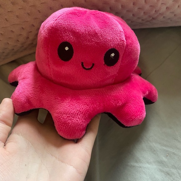 Other | Cute Pink And Black Reversible Plushie | Poshmark